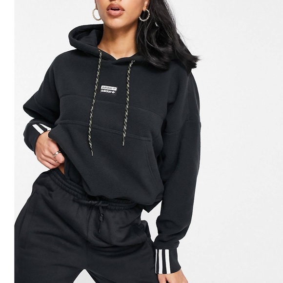 adidas | Tops | Adidas Originals Logo Ryv Fleece Hoodie Womens M | Poshmark